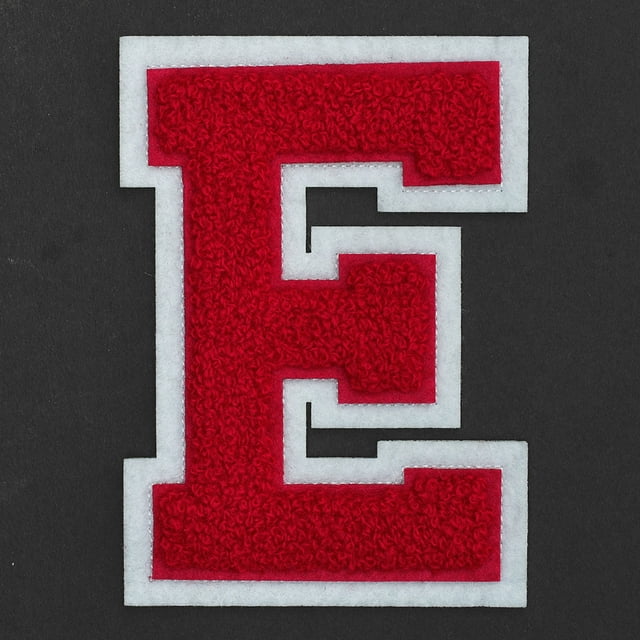 Chenille Stitch Varsity Iron-On Patch by pc, 4-1/2", Red/White, TR ...