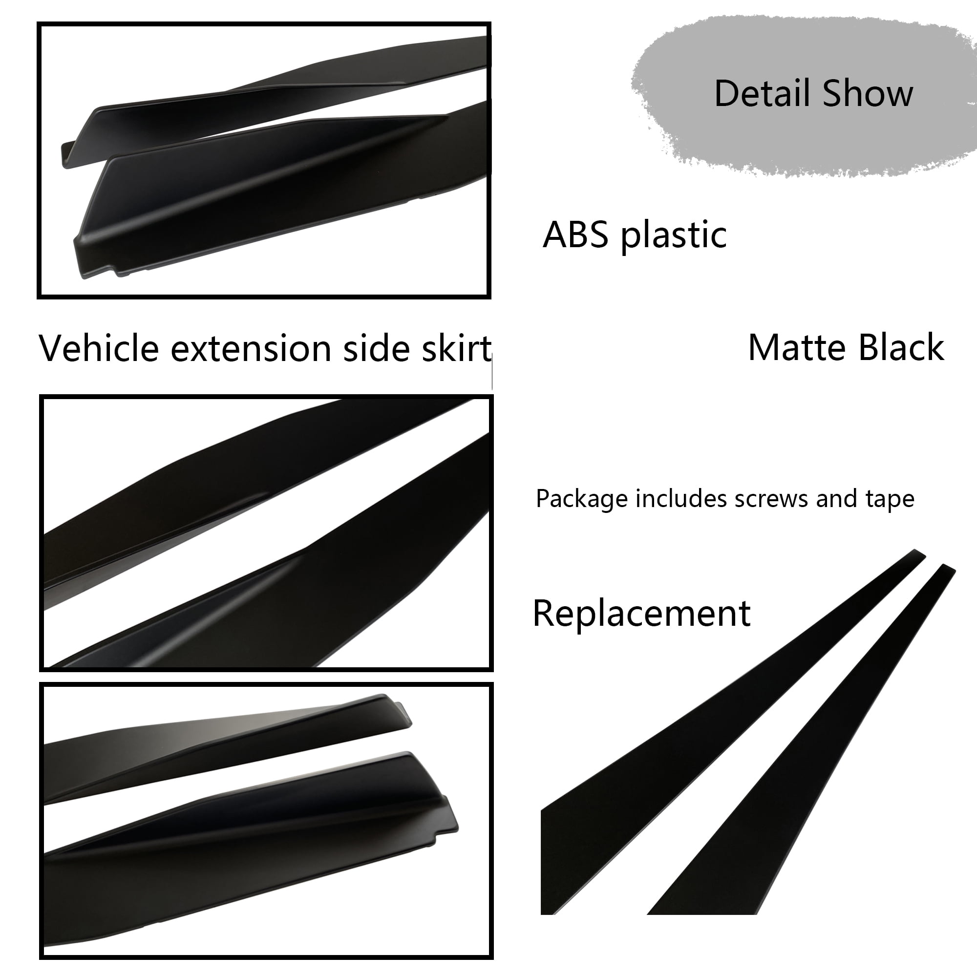 Buy NINTE Side Skirt Panels Extension for 2020-22 Chevy C8 Corvette 5VM ...
