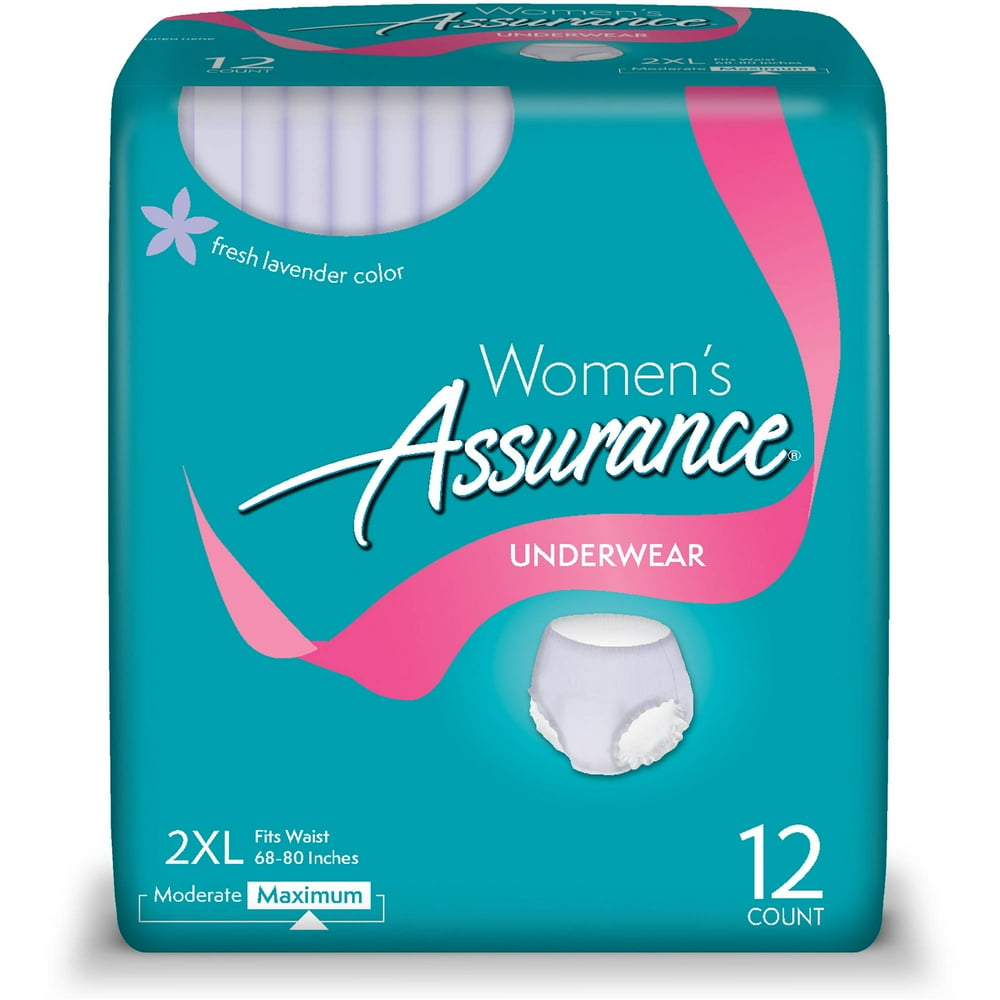 Assurance For Women Maximum Absorbency Underwear, 12ct (2XL) - Walmart ...