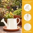 White Watering Can Metal, 1 L Matte Galvanized Metal Watering Can ...