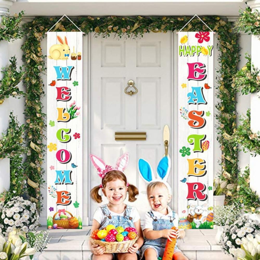 Easter Porch Sign Easter Hanging Welcome Signs Easter Day Decorations ...