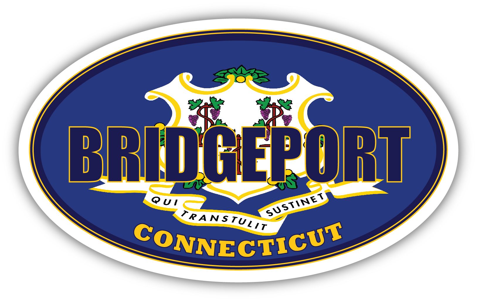 Bridgeport City Connecticut State Flag | CT Flag Fairfield County Oval ...