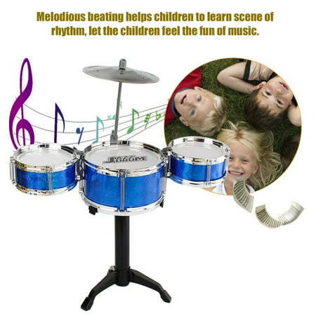 3-Piece Kids Drum Set Children Junior Drums Kit Percussion Musical ...