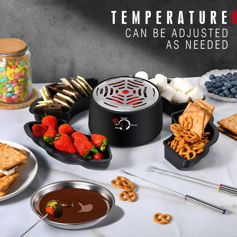 Smores Maker 2026 New 2 In 1 & Fondue Set, Tabletop Indoor Smores Kit ...
