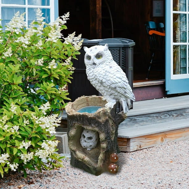 Owl Statue Solar Light Lawn Ornaments Figurines for Landscape Patio ...