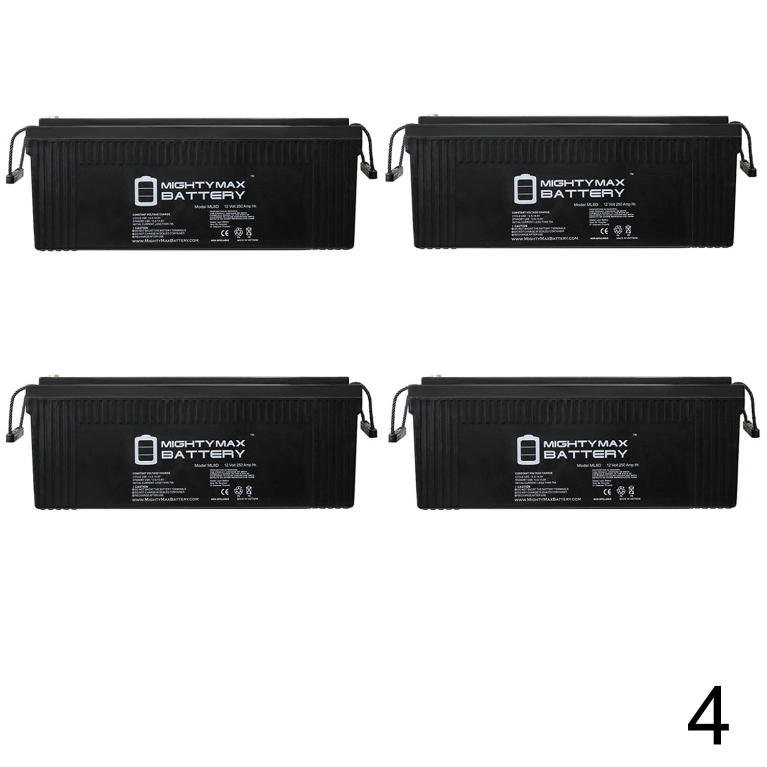 12V 1000Ah AGM Deep Cycle Battery for Off Grid Solar Wind - 4 Pack ...