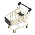 MRLESS Mini Cart Golden Tiny Shopping Cart Trolley Home Office Storage ...