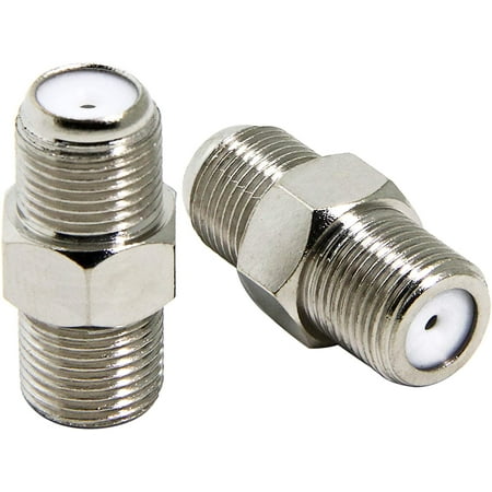 Female to Female Coaxial Connector, 2-Pack F Type Coax Cable Extension ...