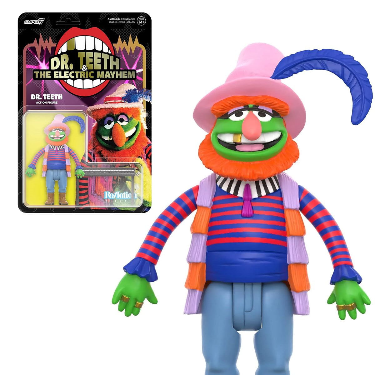 Dr. Teeth Electric Mayhem The Muppets Super 7 Reaction Action Figure ...