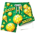 Boys Swim Trunks with Ice Print and Double Layer Design for Kids Summer ...