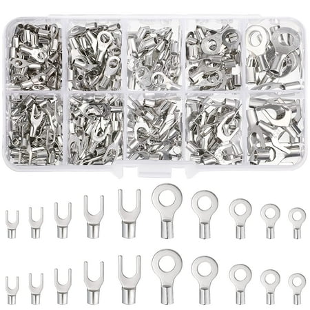 320 Pcs AWG 22-16 16-14 14-12 Ring Terminal Copper Spade Lug Terminals ...