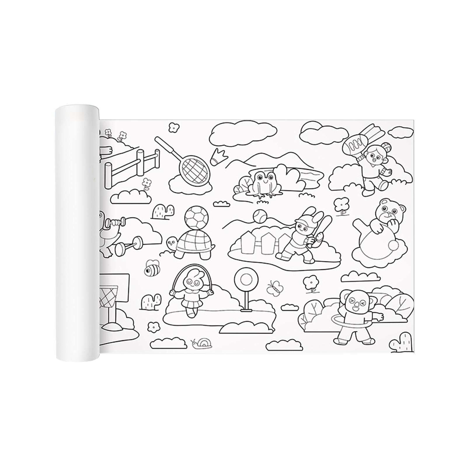 Large Children Colouring Roll Educational Toy Essential Coloring Poster ...