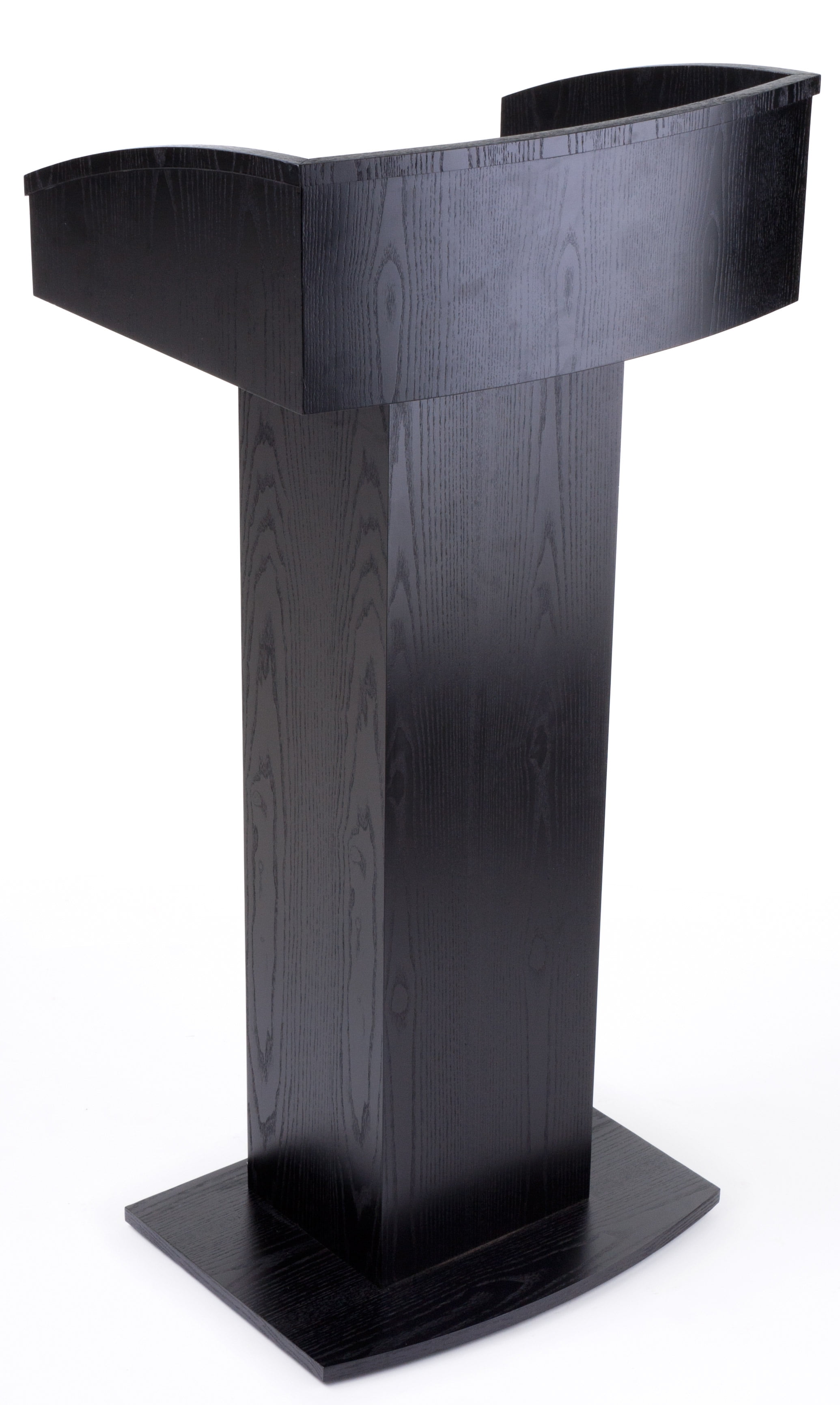 Gloss Black Wood Grain Veneer Lectern Is 39-Inches Tall And Has A Semi ...