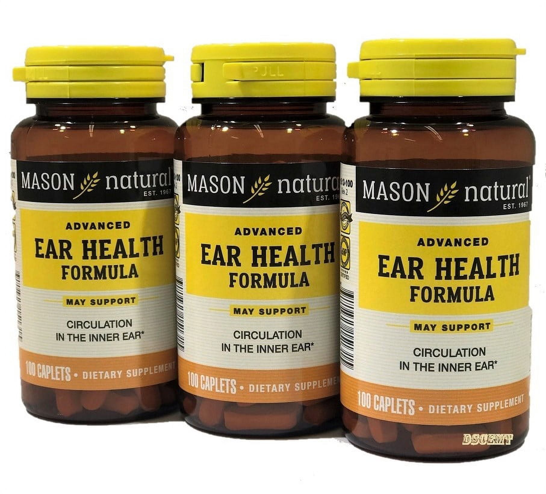 3 Bottles of Mason Naturals Ear Health Formula Advance Formula 100 ...