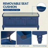 Aukfa Upholstered Storage Bench with 3 Drawers, Flip-Open Storage Box ...