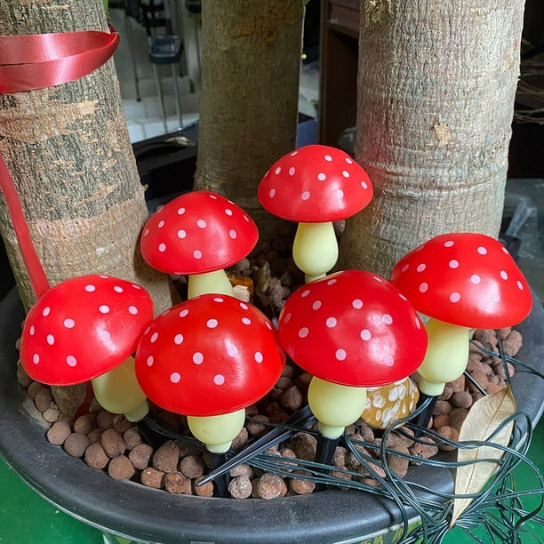 Solar mushroom lamp, waterproof outdoor garden mushroom lamp, multi ...