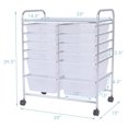 12-Drawer Rolling Storage Cart, Lockable Wheels Utility Cart, Plastic ...