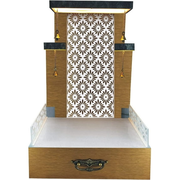 Pooja Mandir / Designer Wooden Temple With LED Lights / Mandir For Home ...