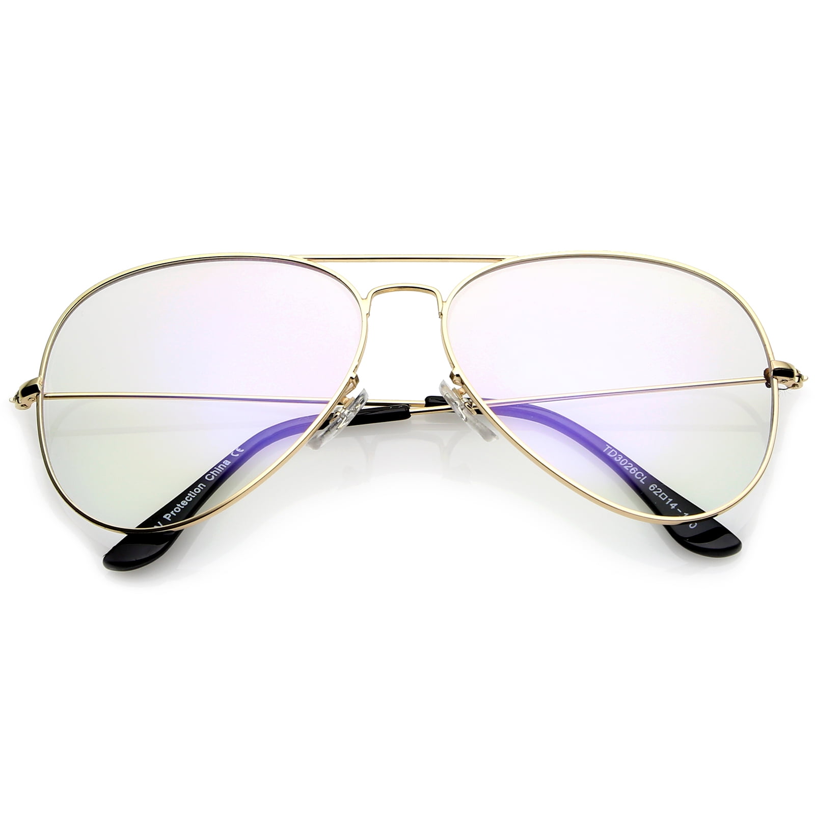 sunglassLA Unisex Retro Large Double Nose Bridge Slim Temple Clear Lens ...