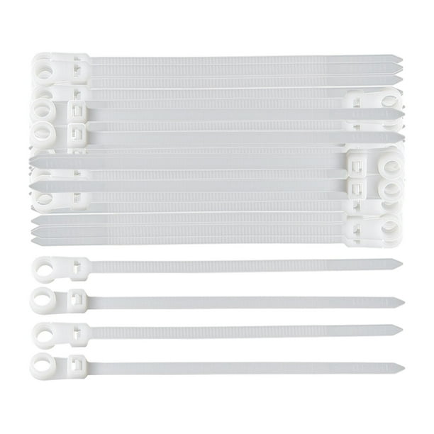 100 Pieces Pack Nylon Cable Straps, Cable Ties with Screw Hole, Heavy ...