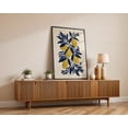 Affixzi Lemon Branch Print, Mediterranean Kitchen Wall Art, Blue Yellow ...