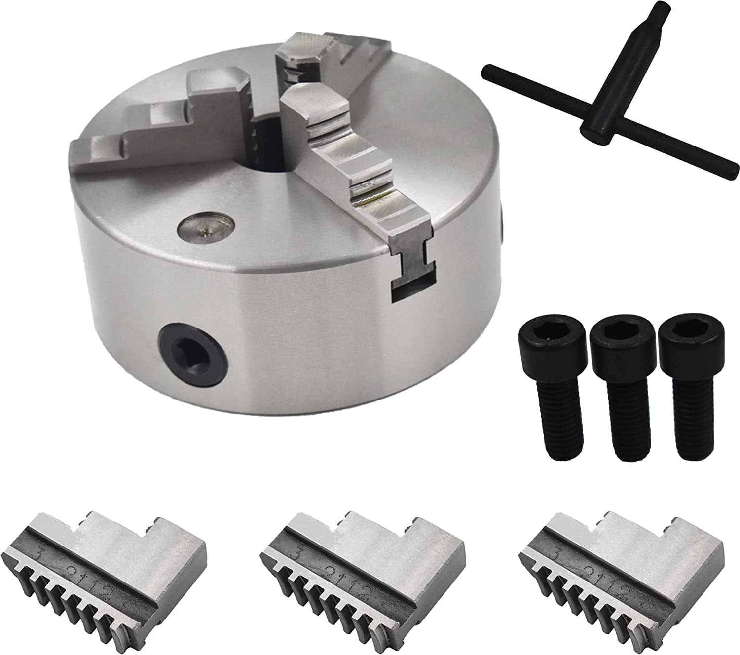 waltyotur K11-160 3-Jaw Self Centering Lathe Chuck with Reversible Jaw Scroll 160mm(6.3 Inch ...