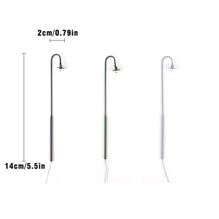 1:50 Scale Bend Head Street Lamps 3V/12V Model Making Layout LED Soft ...