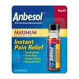 Anbesol Liquid Maximum Strength Instant Oral Pain Relief (Pack of 4 ...