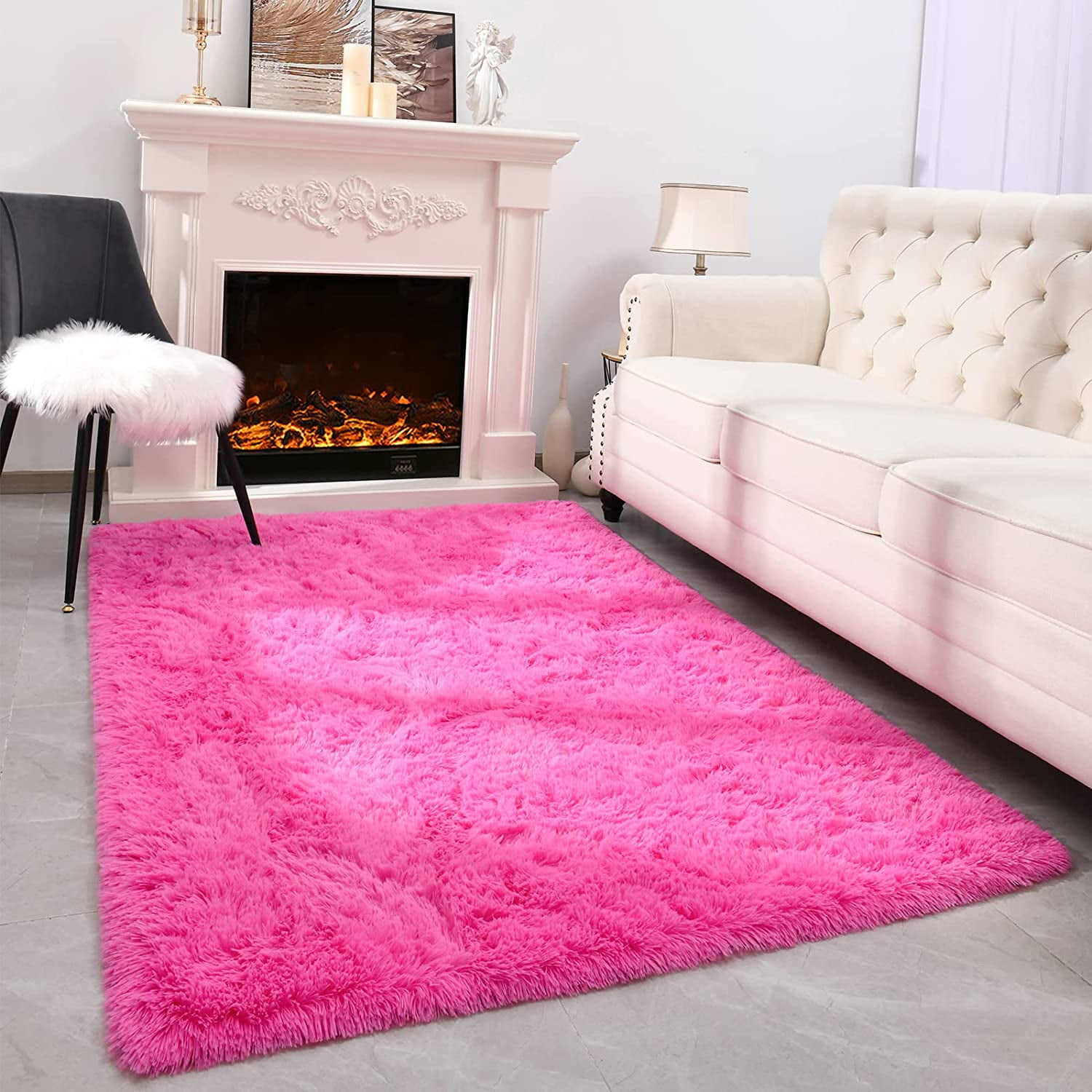 YJ.GWL Fluffy Area Rugs for Bedroom Soft Shaggy Rug for Living Room ...