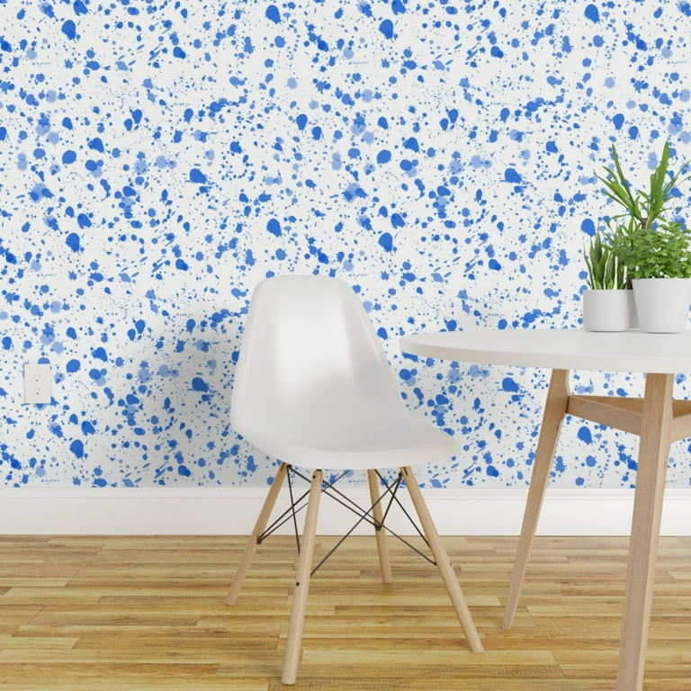 Blue Splatter Paint Wallpaper
