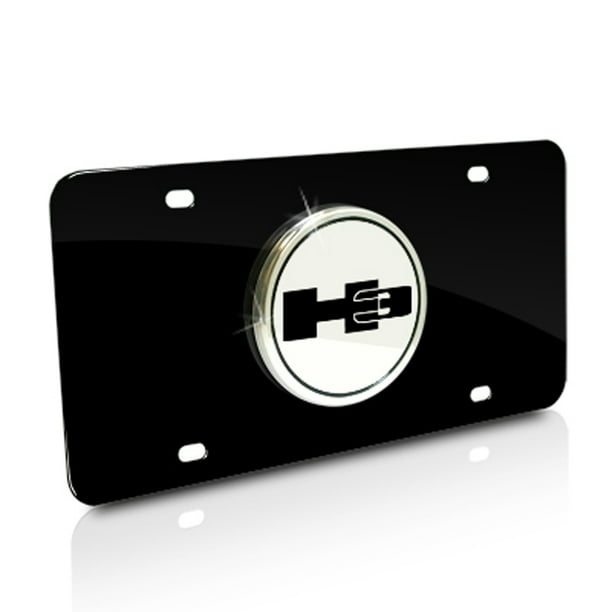 Hummer H3 3D Logo on Black Stainless Steel License Plate - Walmart.com