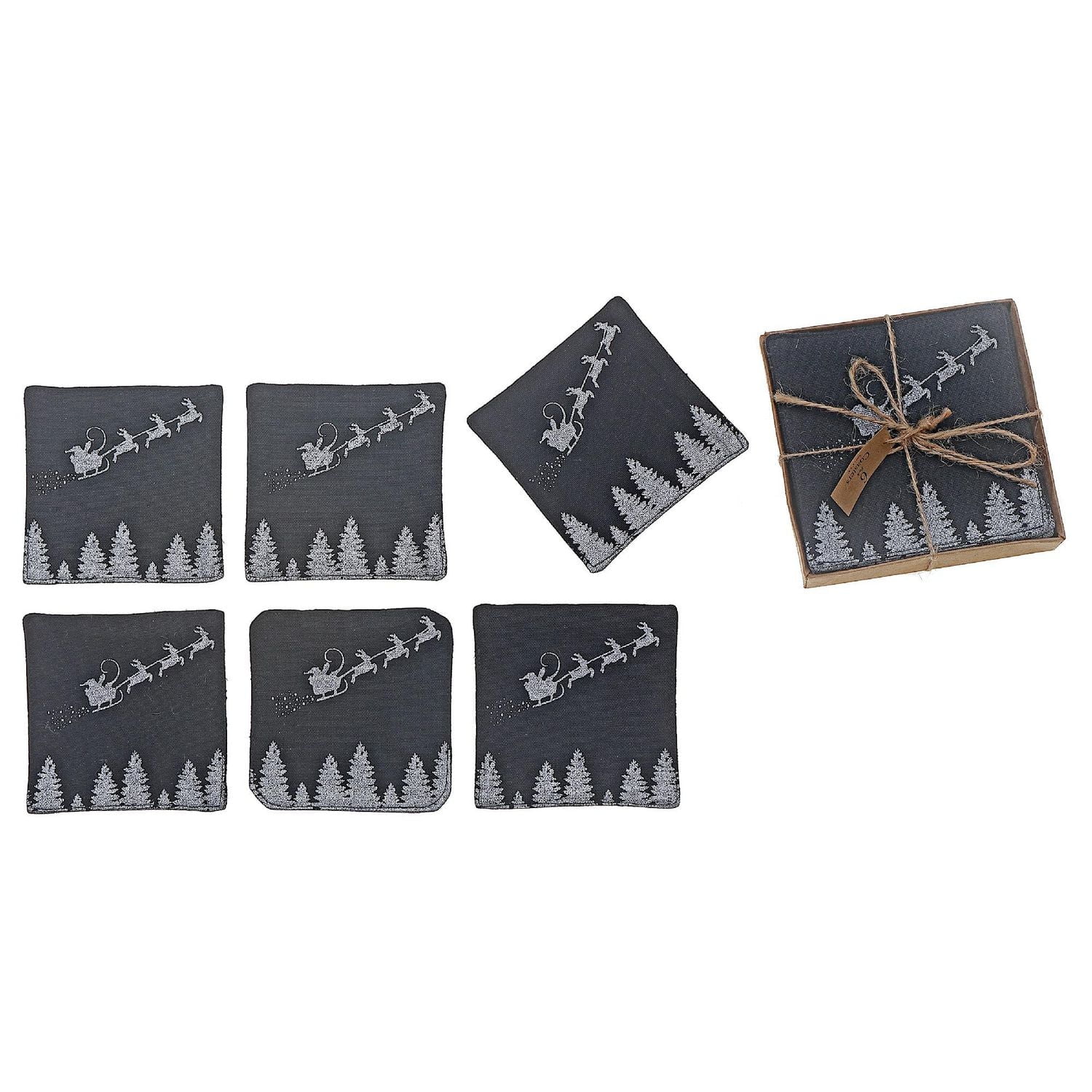 Click here for Ih Casadécor 6 Pc Square Printed Coaster Santa Rei... prices