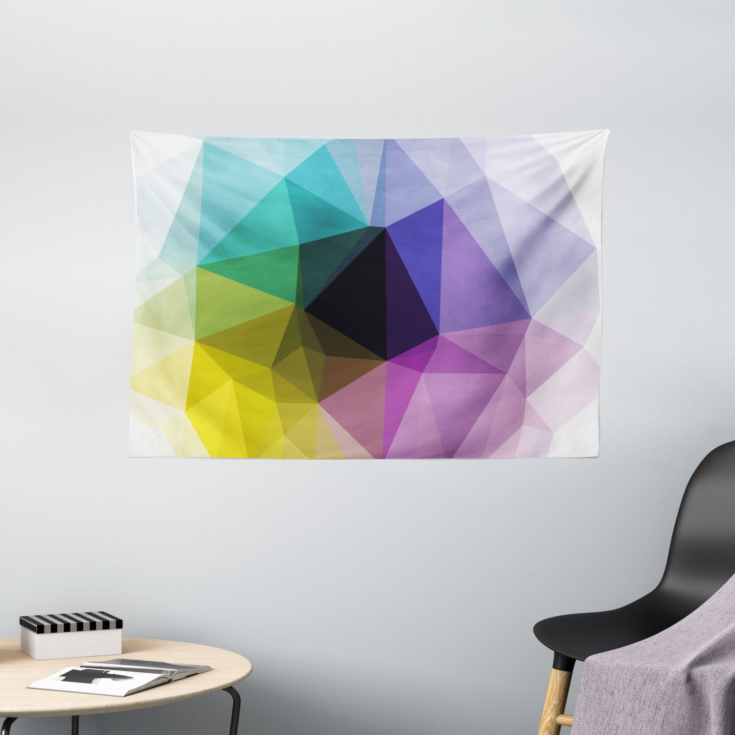 Modern Tapestry, Fragmented Triangle Color Shades in Gradient Tones ...
