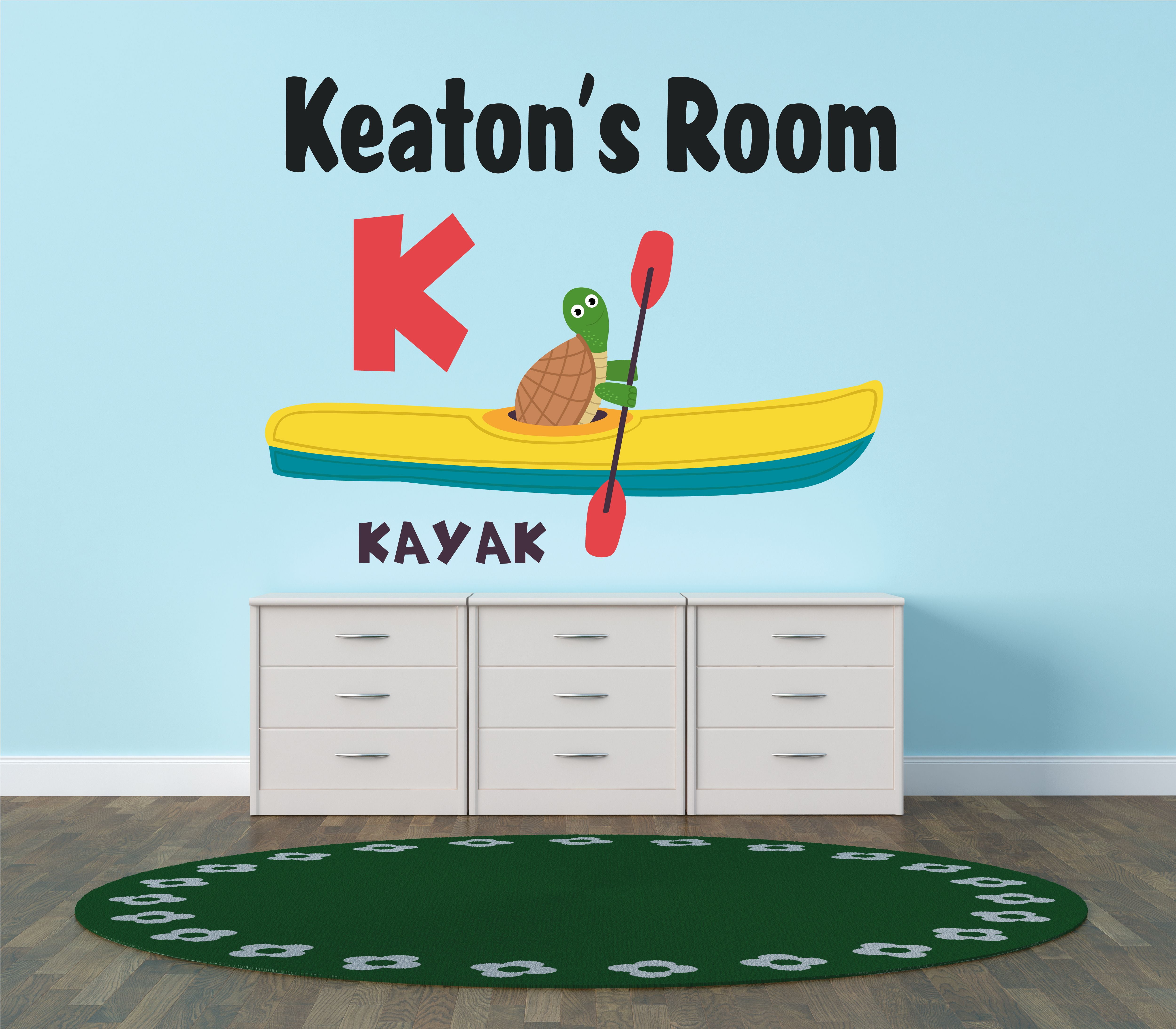 ALPHABET - Removable Turtle Tortoise Kayak Multicolored Vinyl ...
