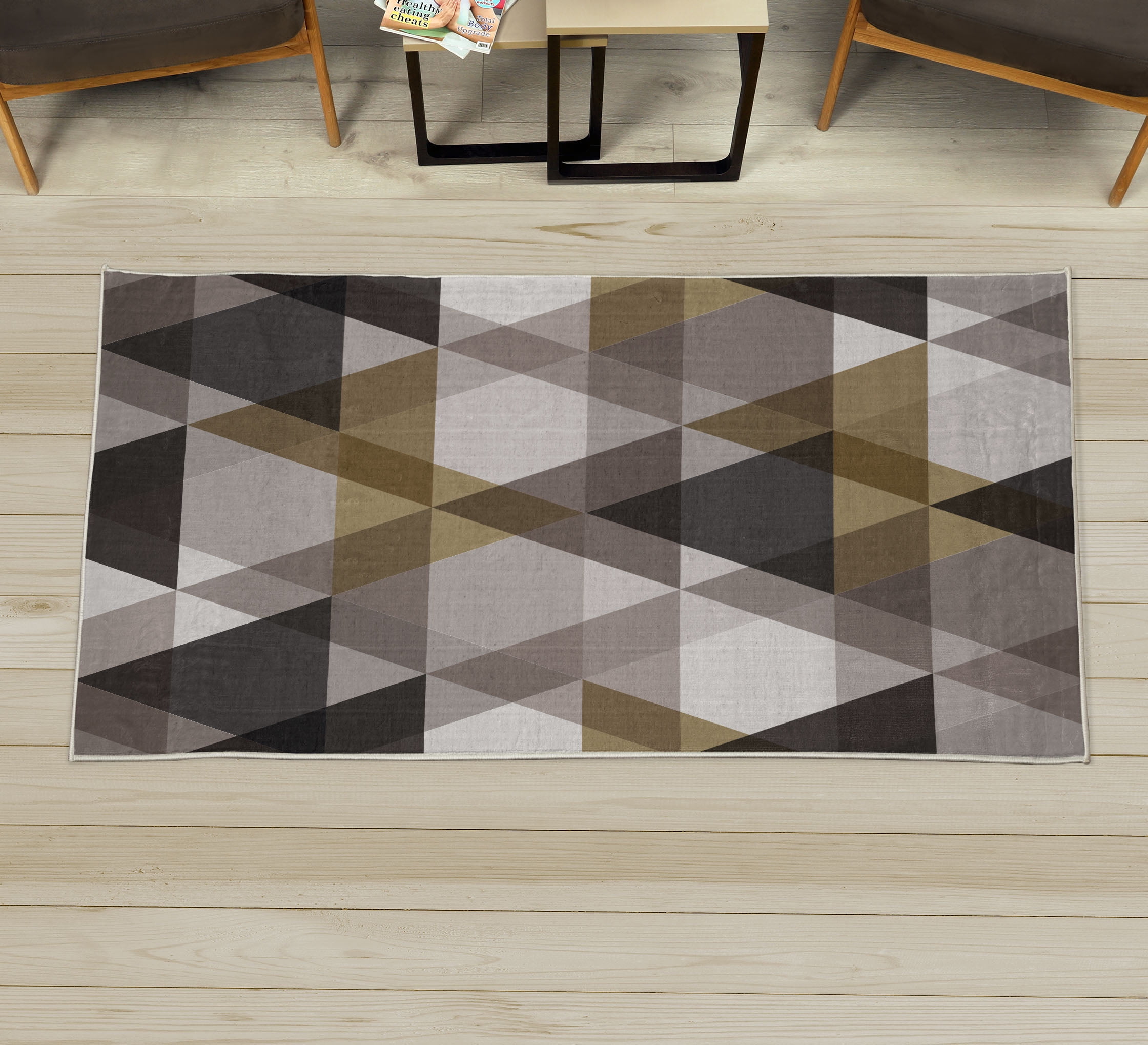 Geometric Decorative Rug, Abstract Geometric Pattern Vintage Inspired ...