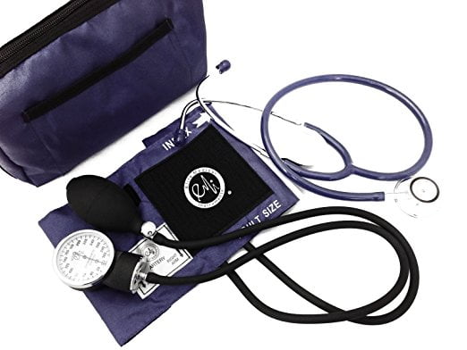EMI #305 NAVY Aneroid Sphygmomanometer Blood Pressure Monitor and Dual Head Stethoscope Kit Set ...