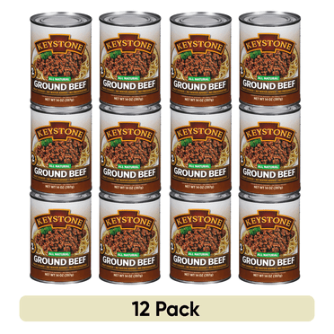 Keystone Meats Fully Cooked Ground Beef, 14 oz Cans, 12 Pack, Canned ...