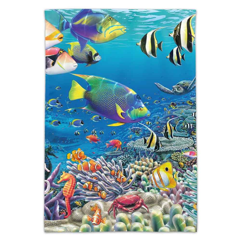 Ocean Coral Reef Angel Fish Garden Diving Garden Yard Flag - Walmart.com