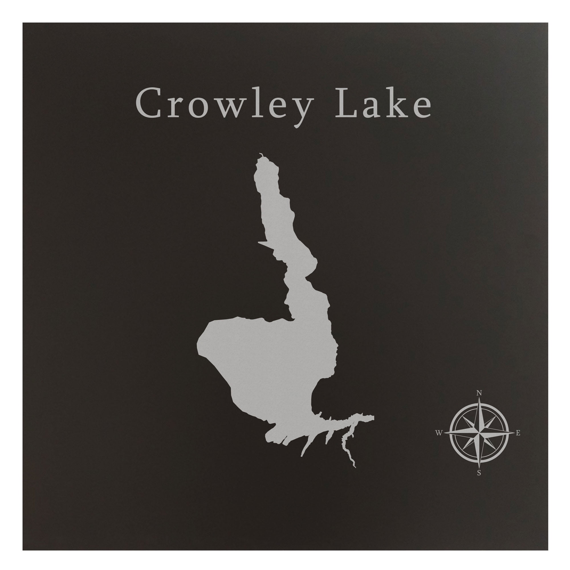 Crowley Lake Map 12x12" Black Metal Wall Art Office Decor Gift Engraved ...