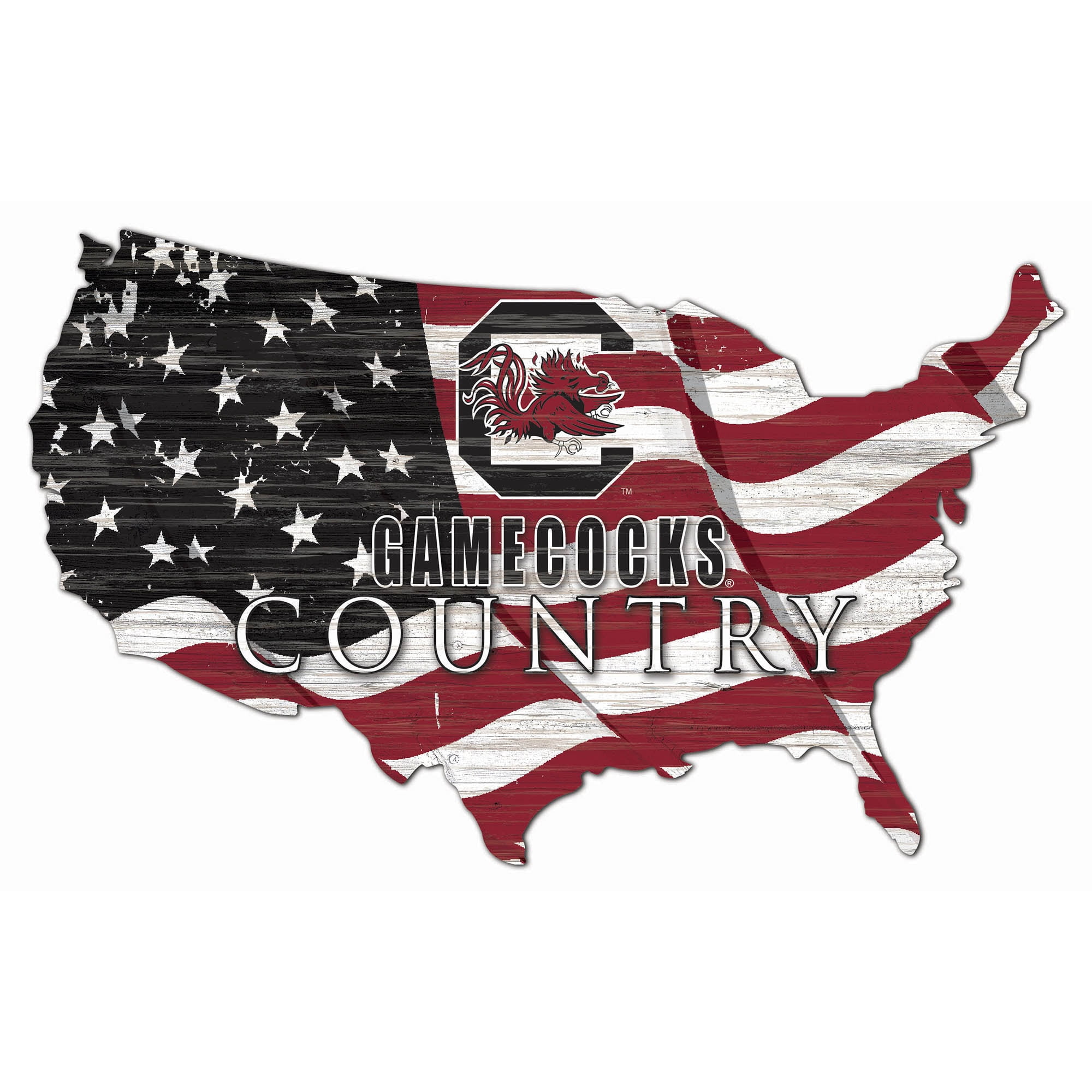 South Carolina Gamecocks USA Flag Cutout Sign - Walmart.com