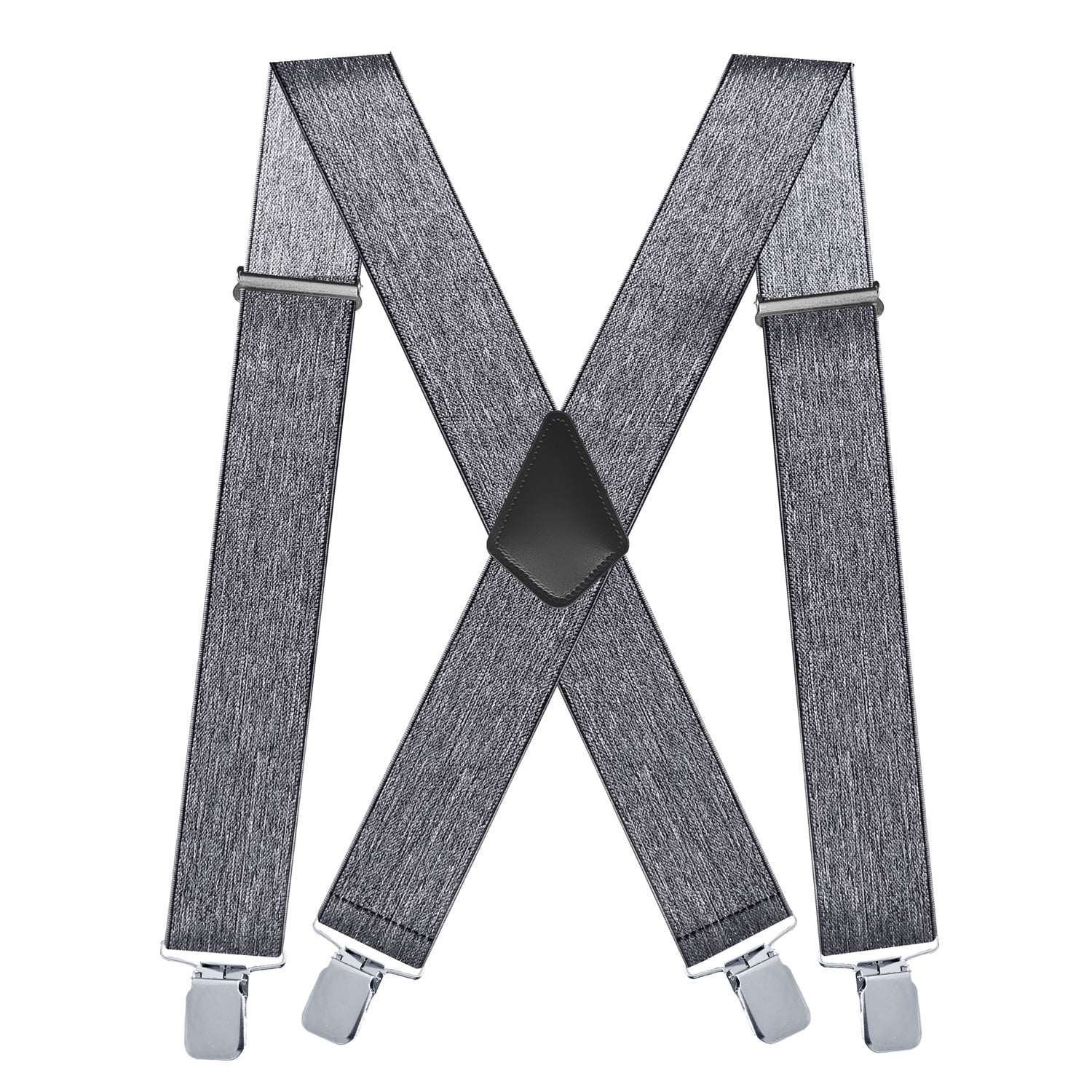 2Inch Men's Suspenders Adjustable Elastic X Back Style Grey Suspenders ...