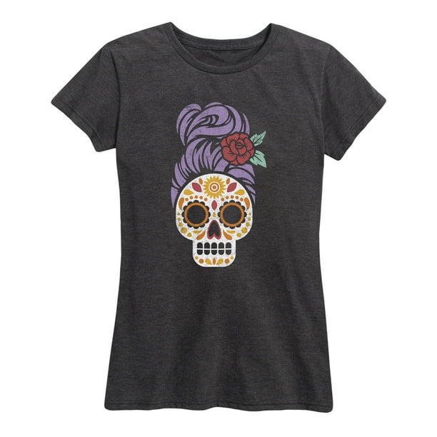Instant Message Sugar Skull Female Womens Short Sleeve Graphic T
