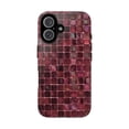 Burgundy Mosaic Tile Tough Phone Case for iPhone Models, Glossy ...