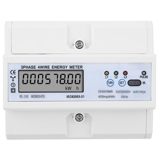 LLC RS485 3 Phase 4 Wire LCD Energy Meter with Voltage Current ...