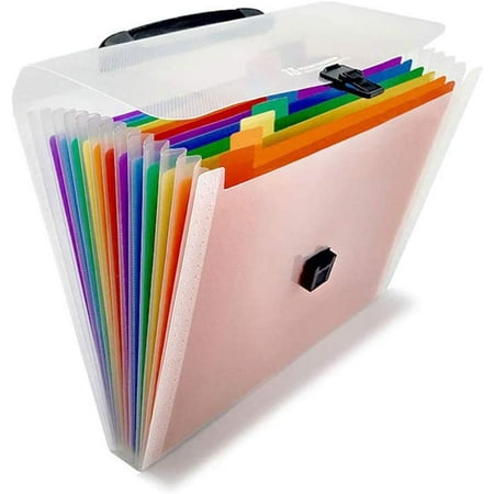13 Pockets Plastic Expanding Accordion Folders A4/Size Letter Paper ...
