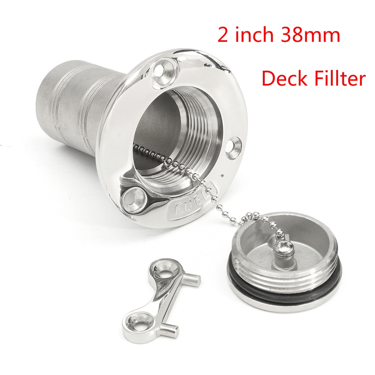 2'' 38mm Fuel Boat Marine Deck Fill / Filler Tank Cap Stainless Steel ...