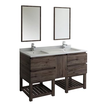 Fresca Formosa 60" Double Sinks Wood Bathroom Vanity with Mirrors in ...