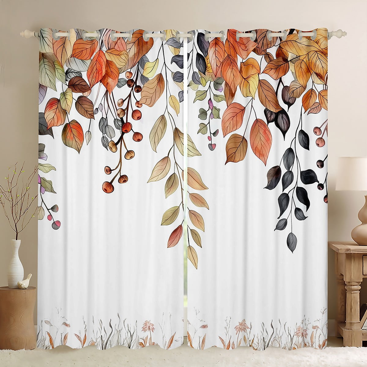 Click here for Yst Eucalyptus Leaves Curtains For Living Room Bed... prices