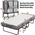 Folding Bed with Mattress 75" x 46" Large Twin XL Size Folded Bed ...
