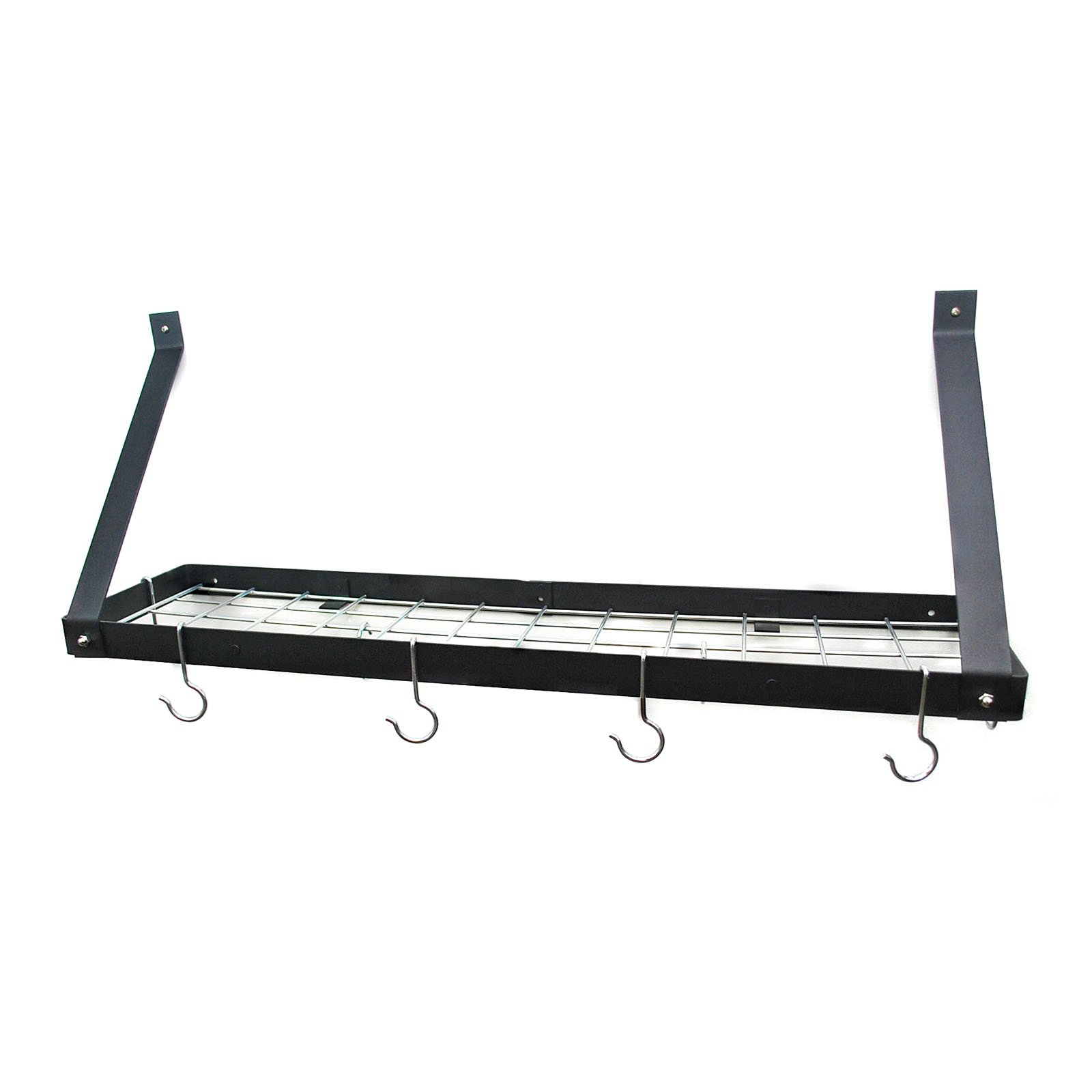 The Gourmet Bookshelf Wall Mount Pot Rack with Grid - Walmart.com